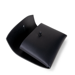 Leather Button Pouch - Black – Moop
